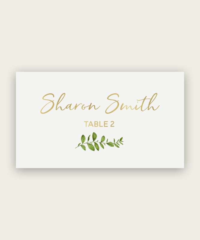 Greenery Name Cards - White Fox Paper Co