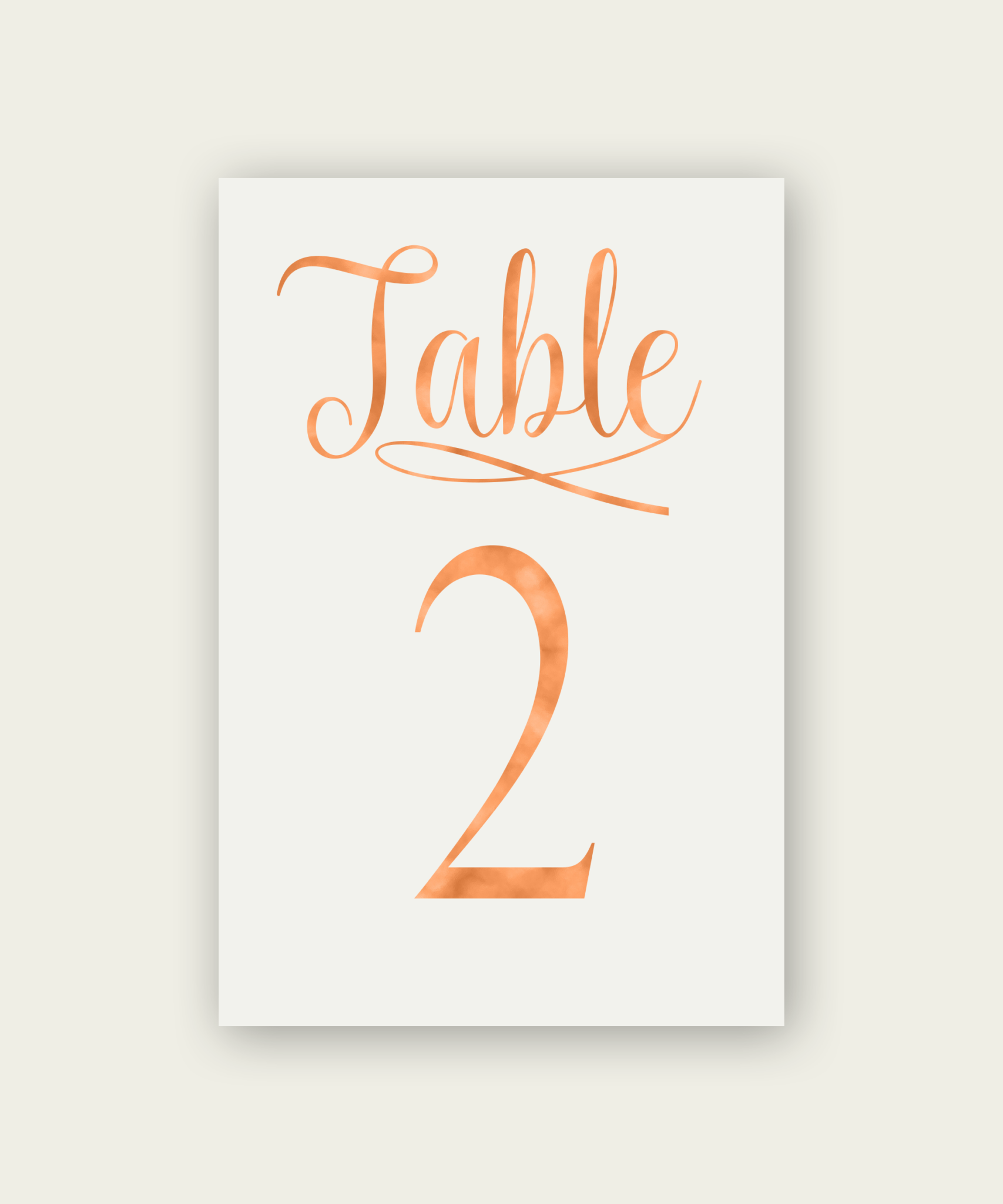 Modern Script Table Numbers - White Fox Paper Co