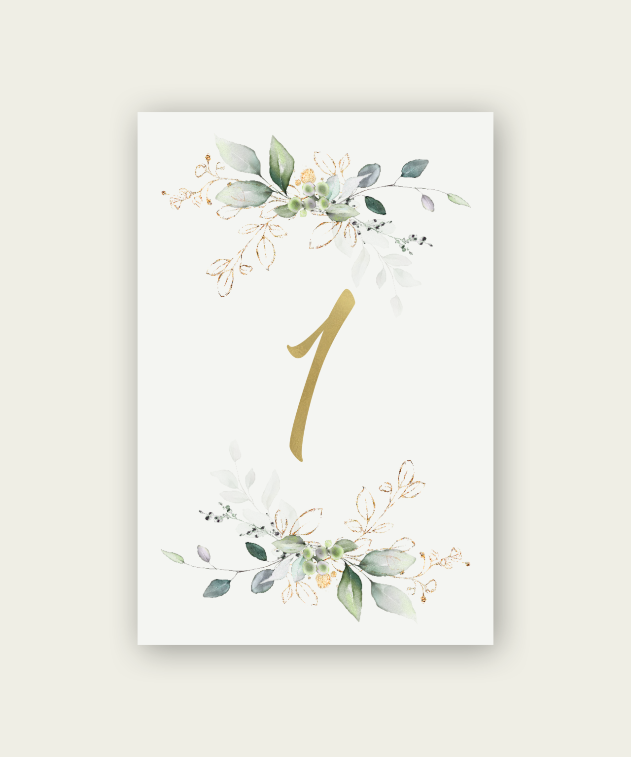 Stunning Gilded Branches Table Numbers - White Fox Paper Co