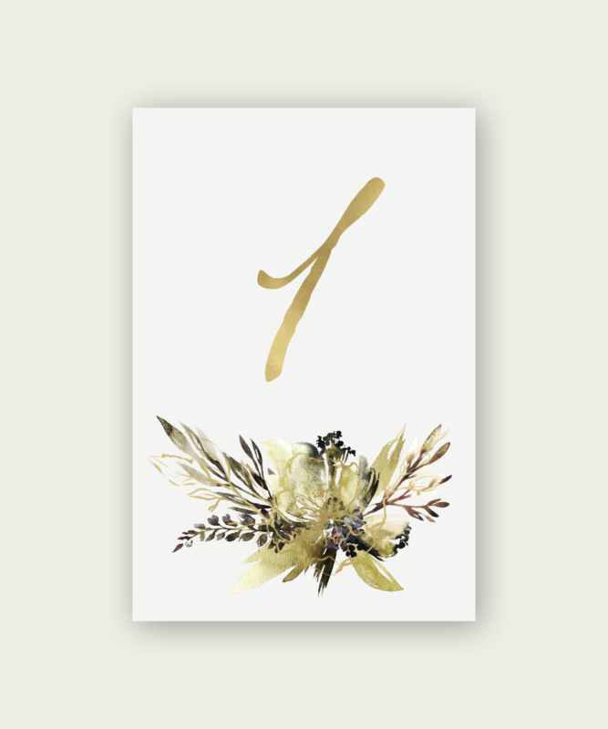 Enchanting Fall Table Numbers: Elegant Designs by White Fox Paper Co
